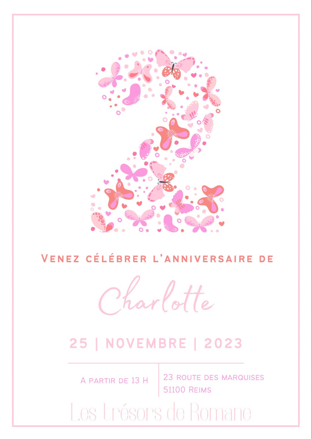 Girl's Birthday Invitation Card - Etsy