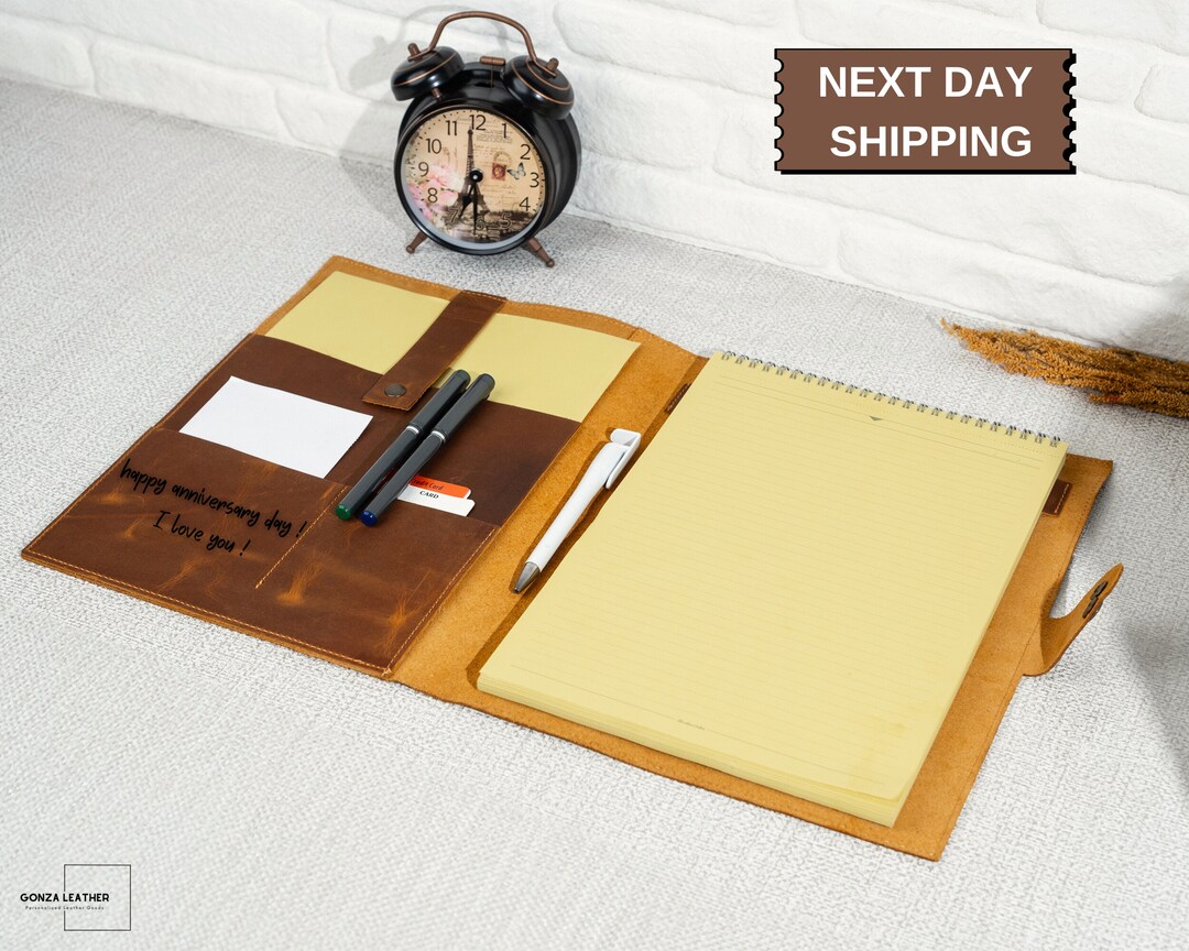 Leather Business Portfolio Personalized, Leather Journal Large, Leather ...