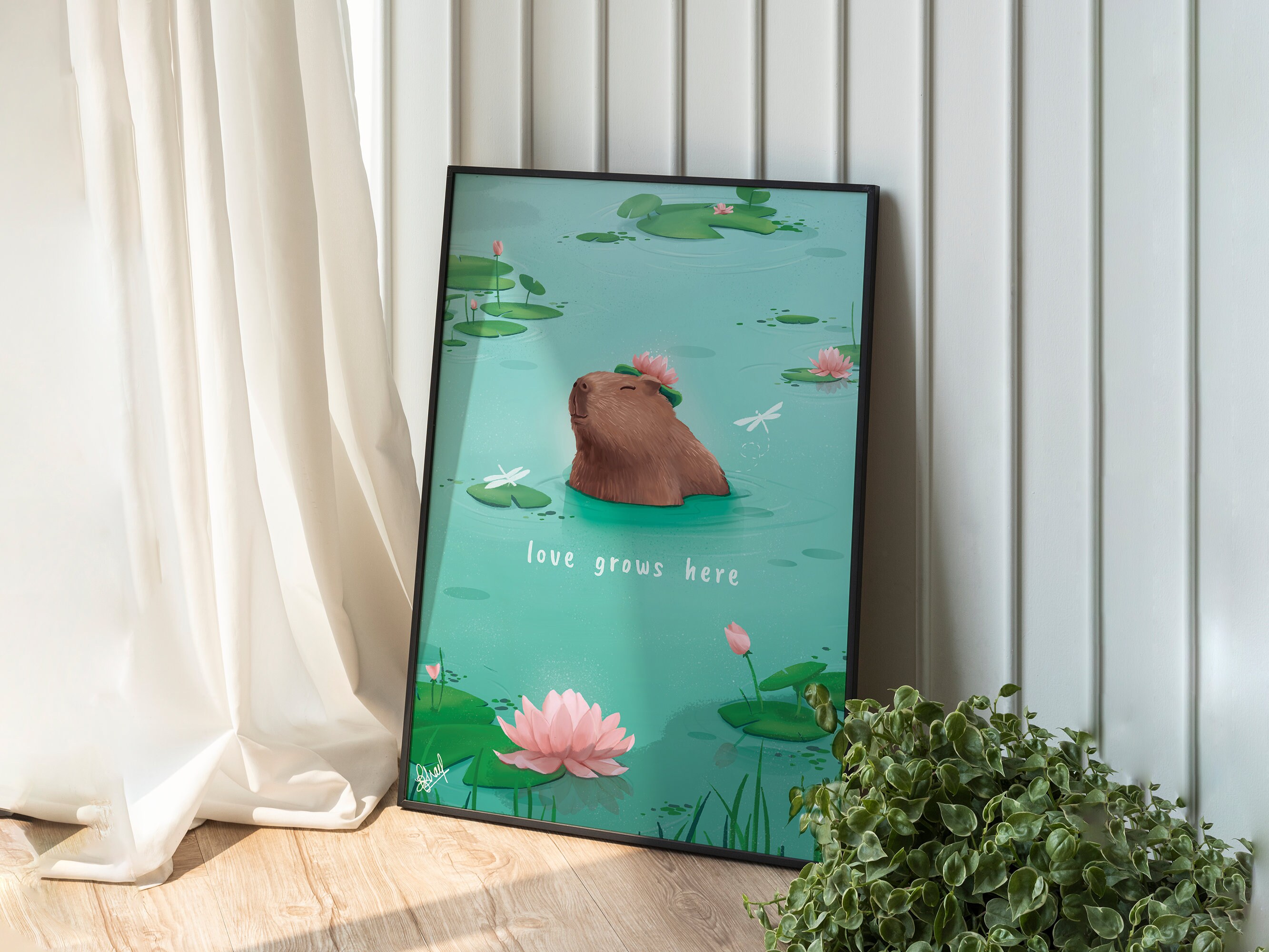 Capybara Gift Poster Capybara Art Print Cute Capybara Art Capybara ...