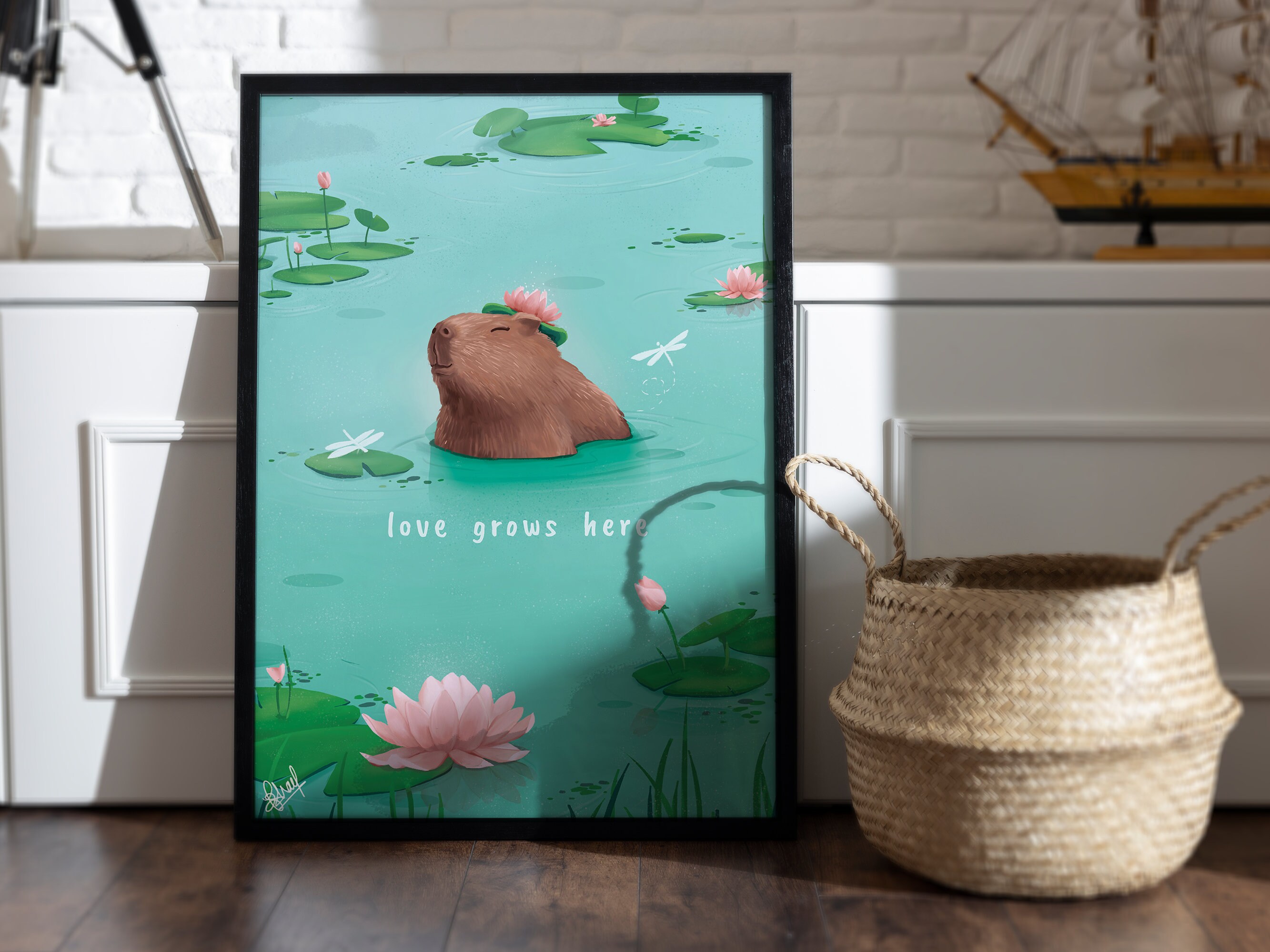 Capybara Gift Poster Capybara Art Print Cute Capybara Art Capybara ...