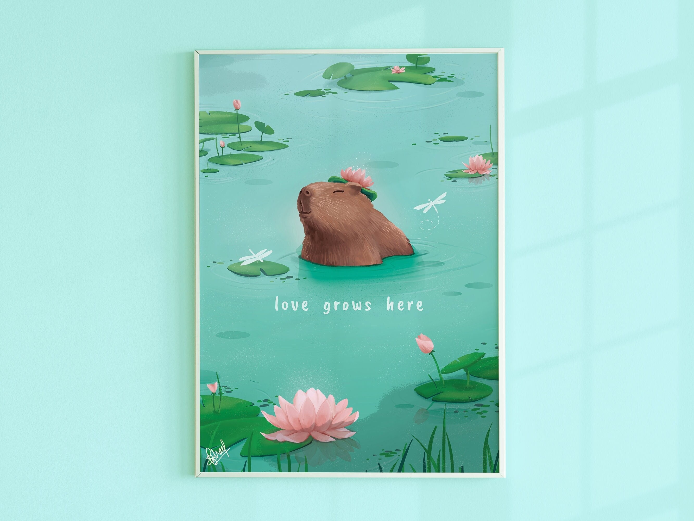 Capybara Gift Poster Capybara Art Print Cute Capybara Art Capybara ...