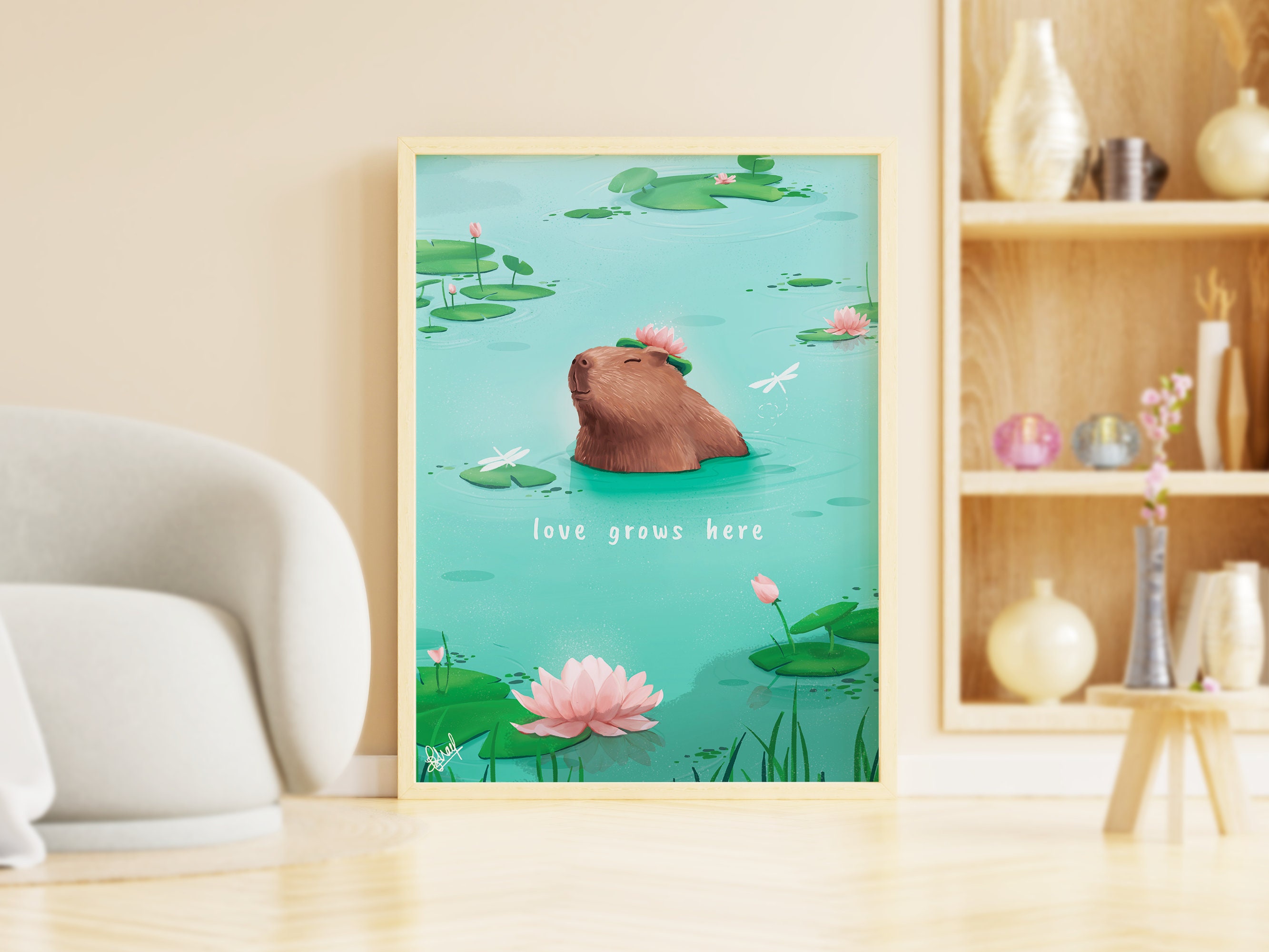 Capybara Gift Poster Capybara Art Print Cute Capybara Art Capybara ...