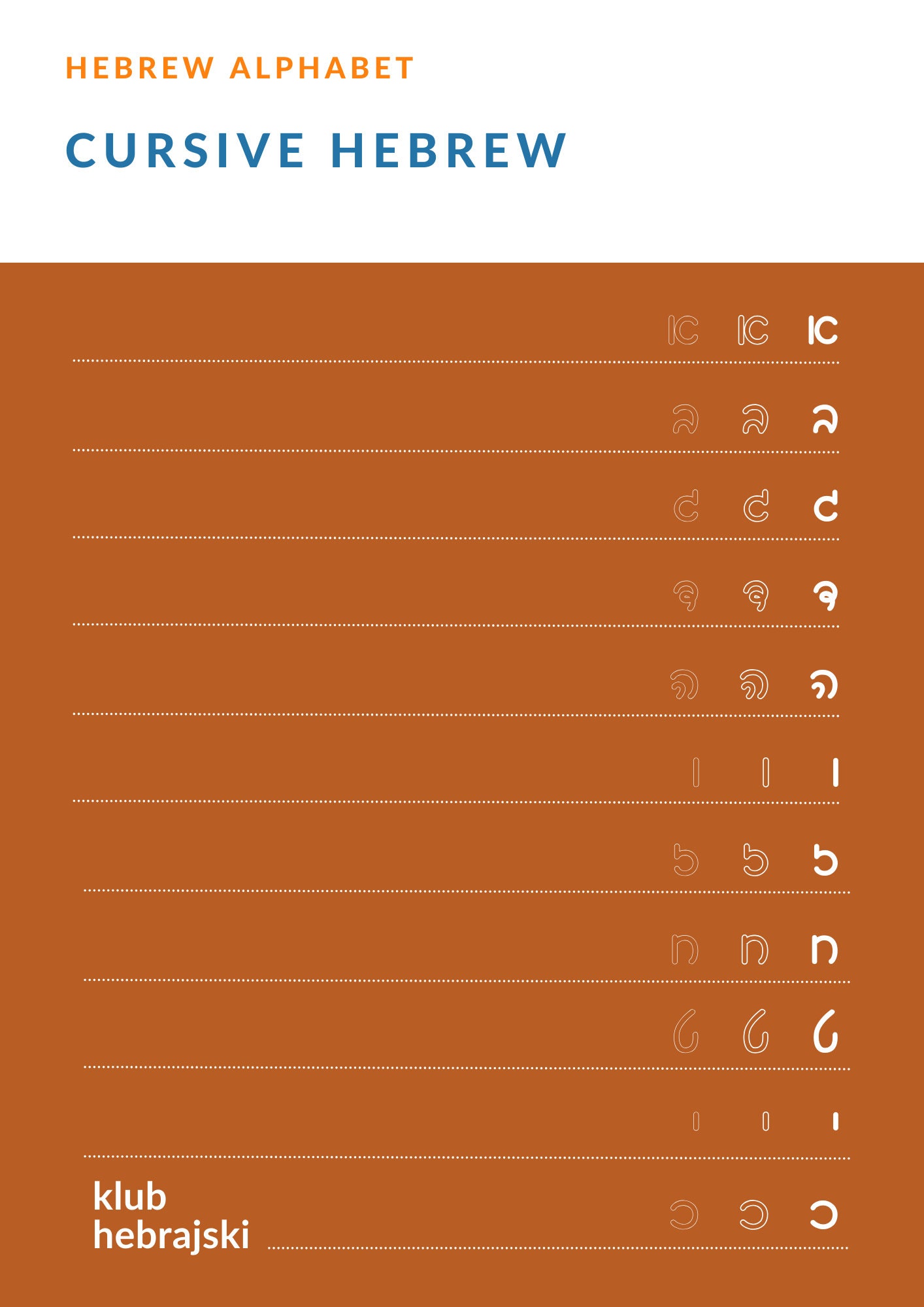 Hebrew Script Writing Cursive Exercise / Hebrew Alphabet Handwriting - Etsy