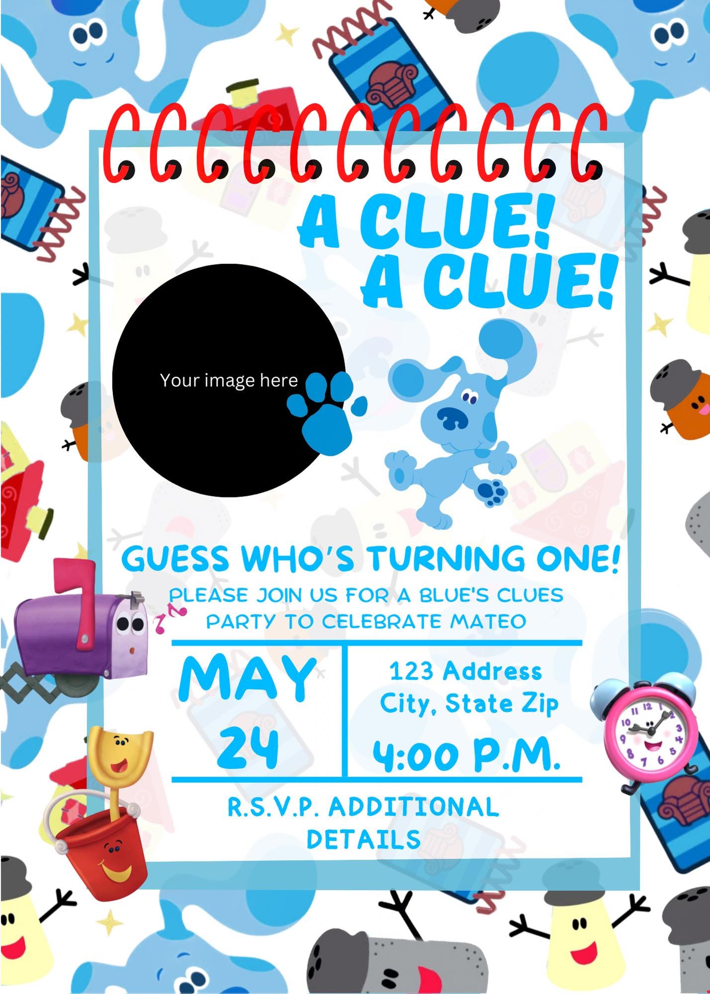 Blues Clues Inspired Birthday Invitation, Boy Birthday, Girl Birthday ...