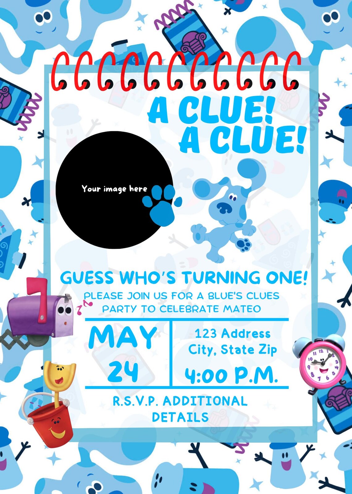 Blues Clues Inspired Birthday Invitation, Boy Birthday, Girl Birthday ...