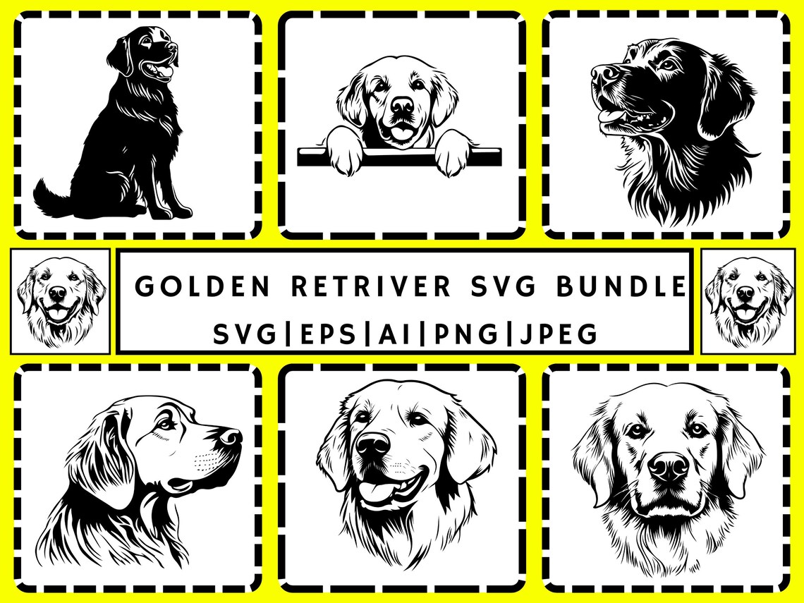 Golden Retriever SVG Bundle Dog Lover Clipart (instant Download) - Etsy