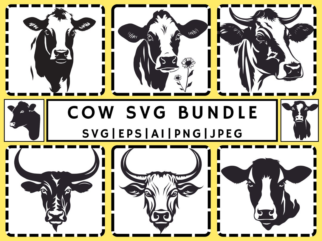 SVG Files for Cricut |cow Face Svg| Cow Face| Cow SVG| Cow Family Svg ...