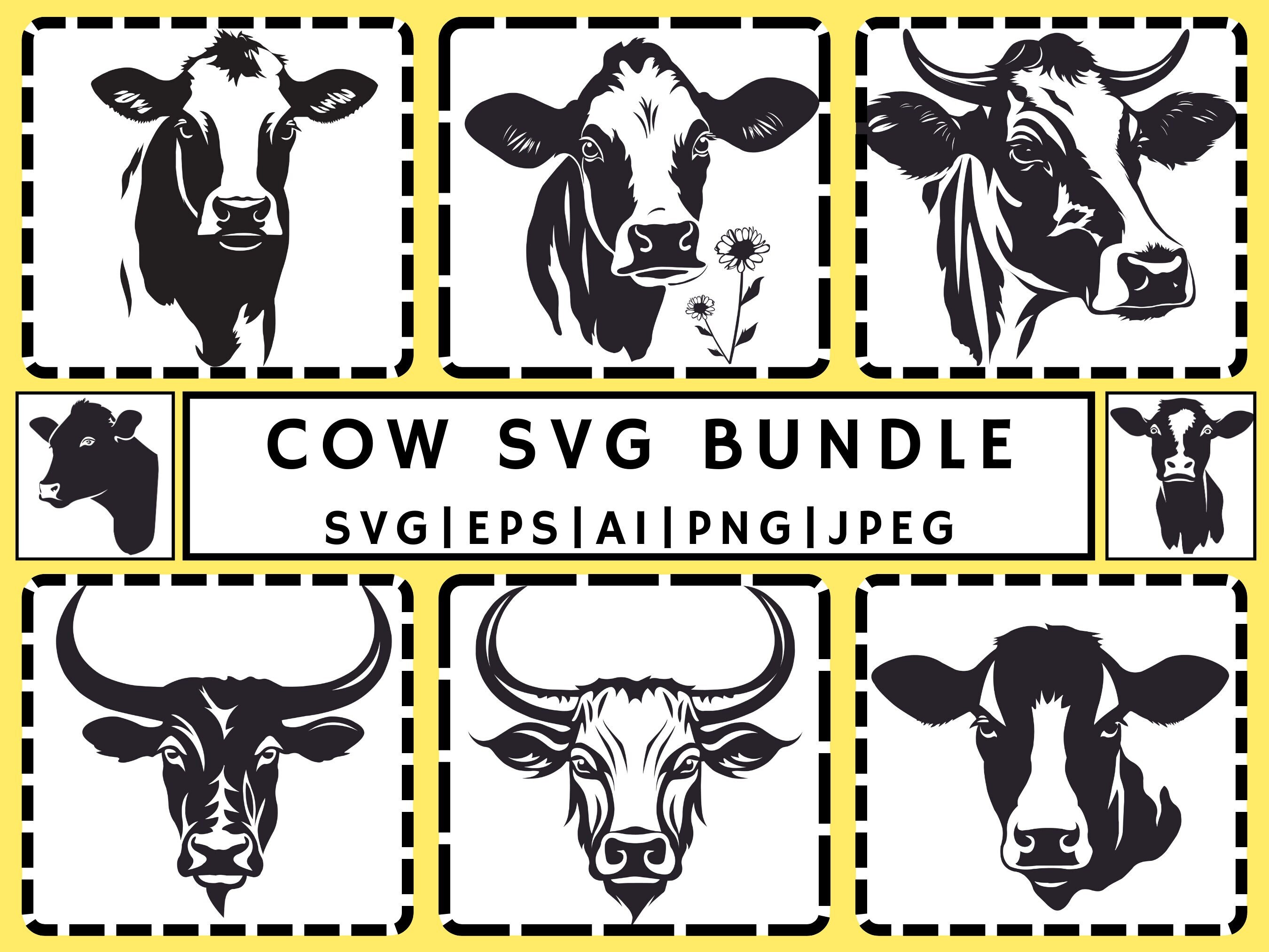 SVG Files for Cricut |cow Face Svg| Cow Face| Cow SVG| Cow Family Svg ...
