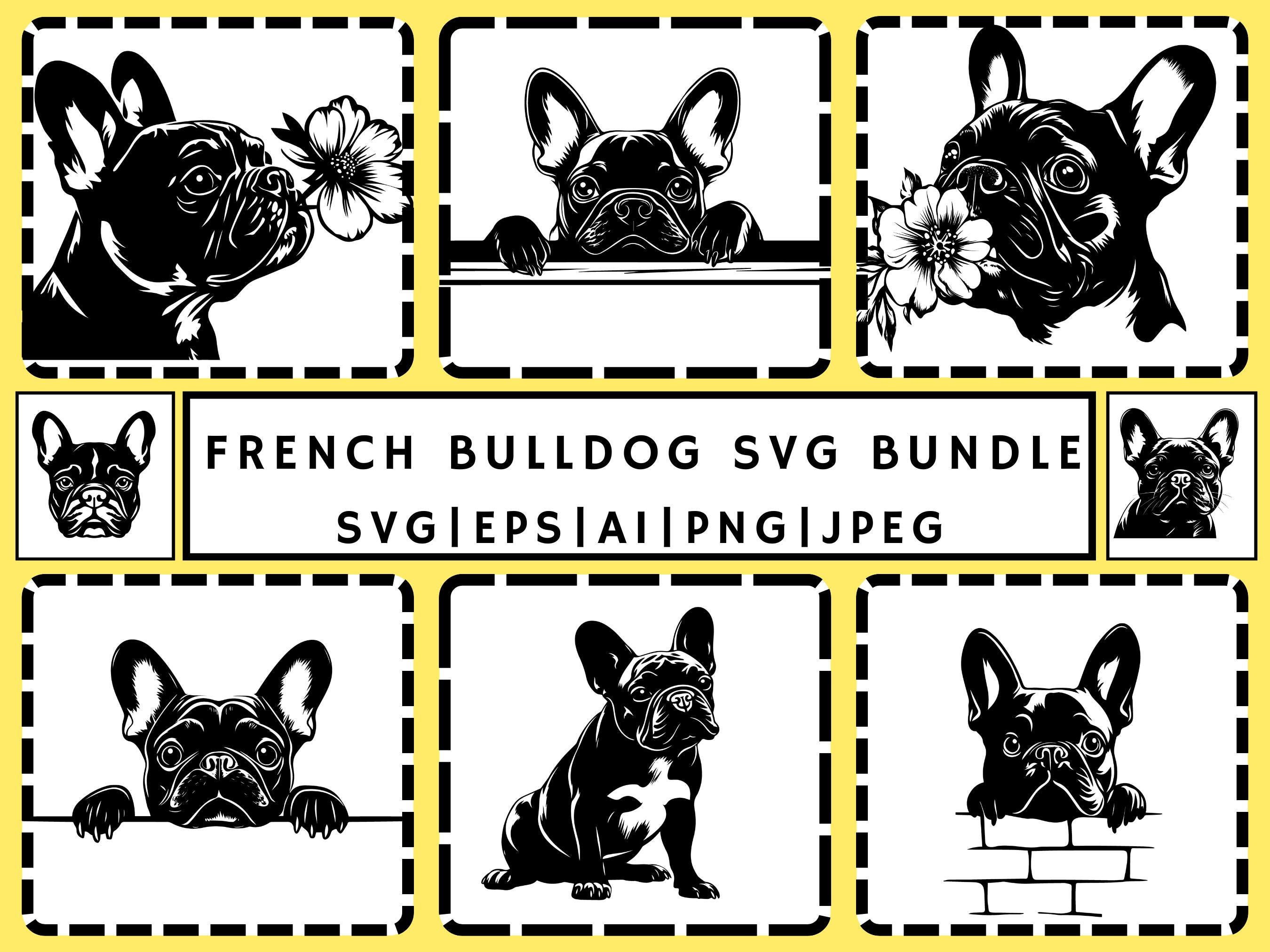 Adorable French Bulldog SVG Cute Frenchie Clipart Dog Lover's Design ...