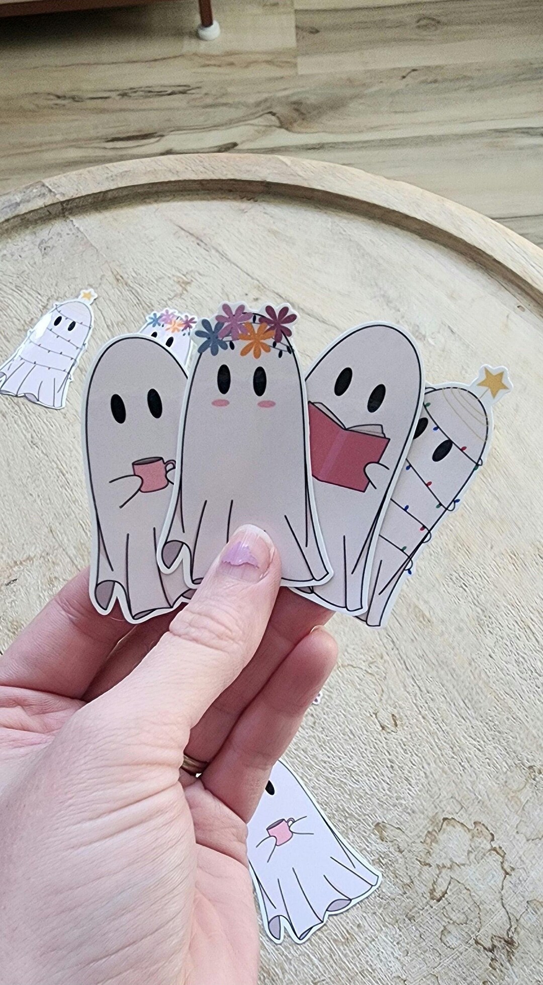 Boho Ghost Sticker Pack: Waterproof Halloween Decals - Etsy