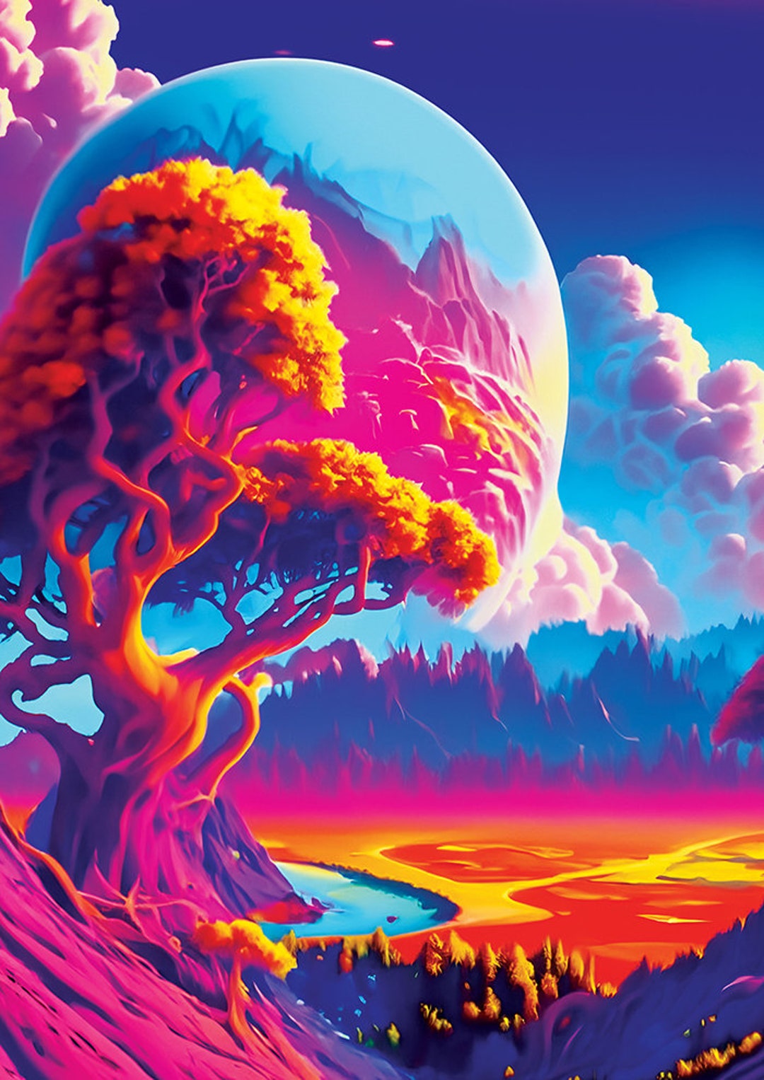 Alien World Surrealist Digital Art Print A4 A3 - Etsy