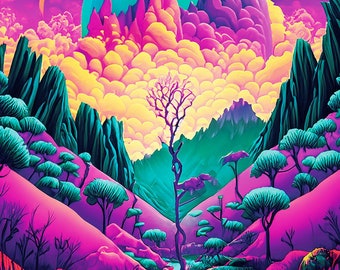 Alien World Surrealist Digital Art Print A4 A3 - Etsy