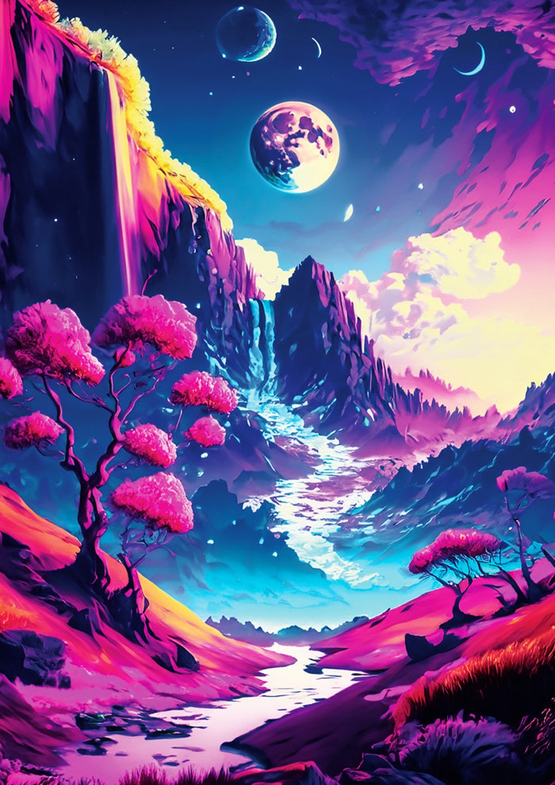 Alien World Surrealist Digital Art Print A4 A3 - Etsy