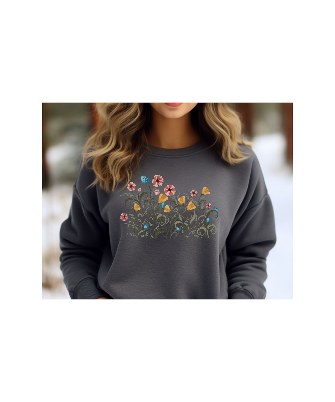Flower Sweatshirt Women's Flower Gift Flower Clothing - Etsy