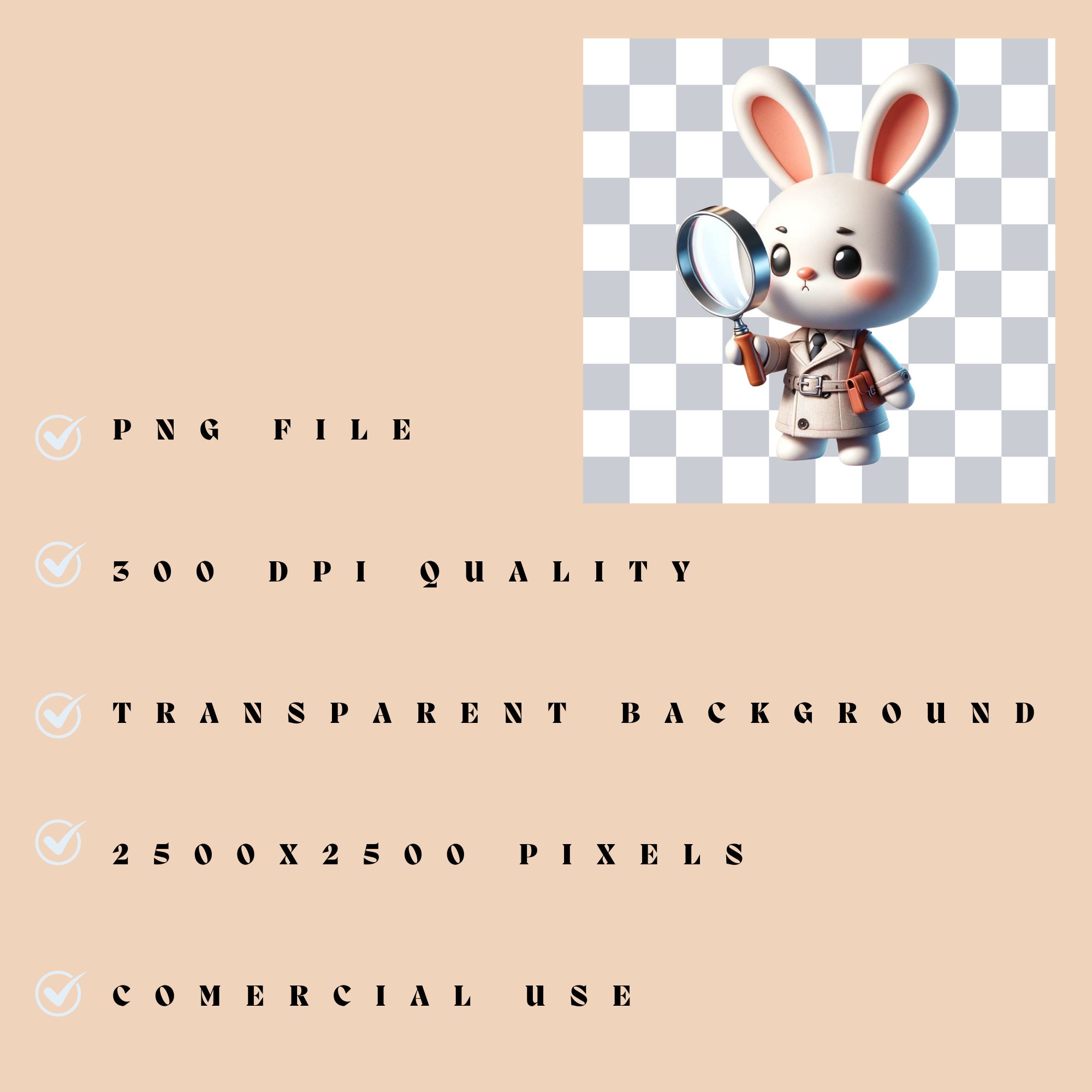 Professional Bunny Clipart PNG Cute Occupational Bunny Digital Art for ...