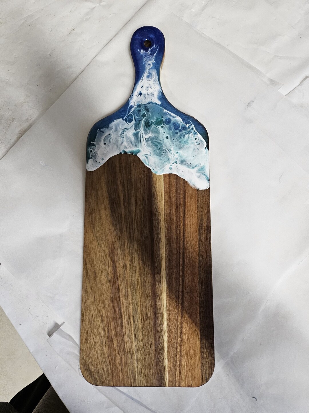 Ocean Resin Art Cutting Board: Handmade Epoxy Home Decor - Etsy