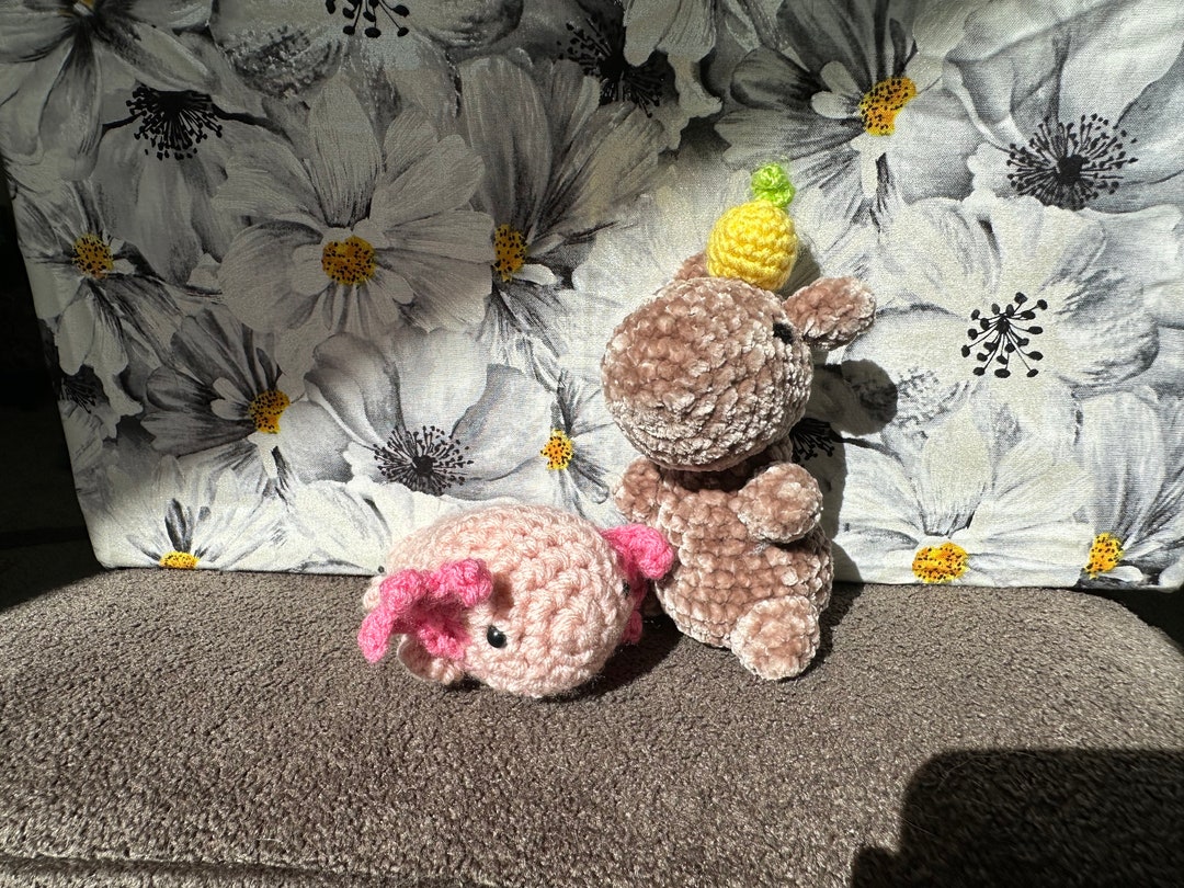 Capybara and Axolotl Yarn Animals - Etsy