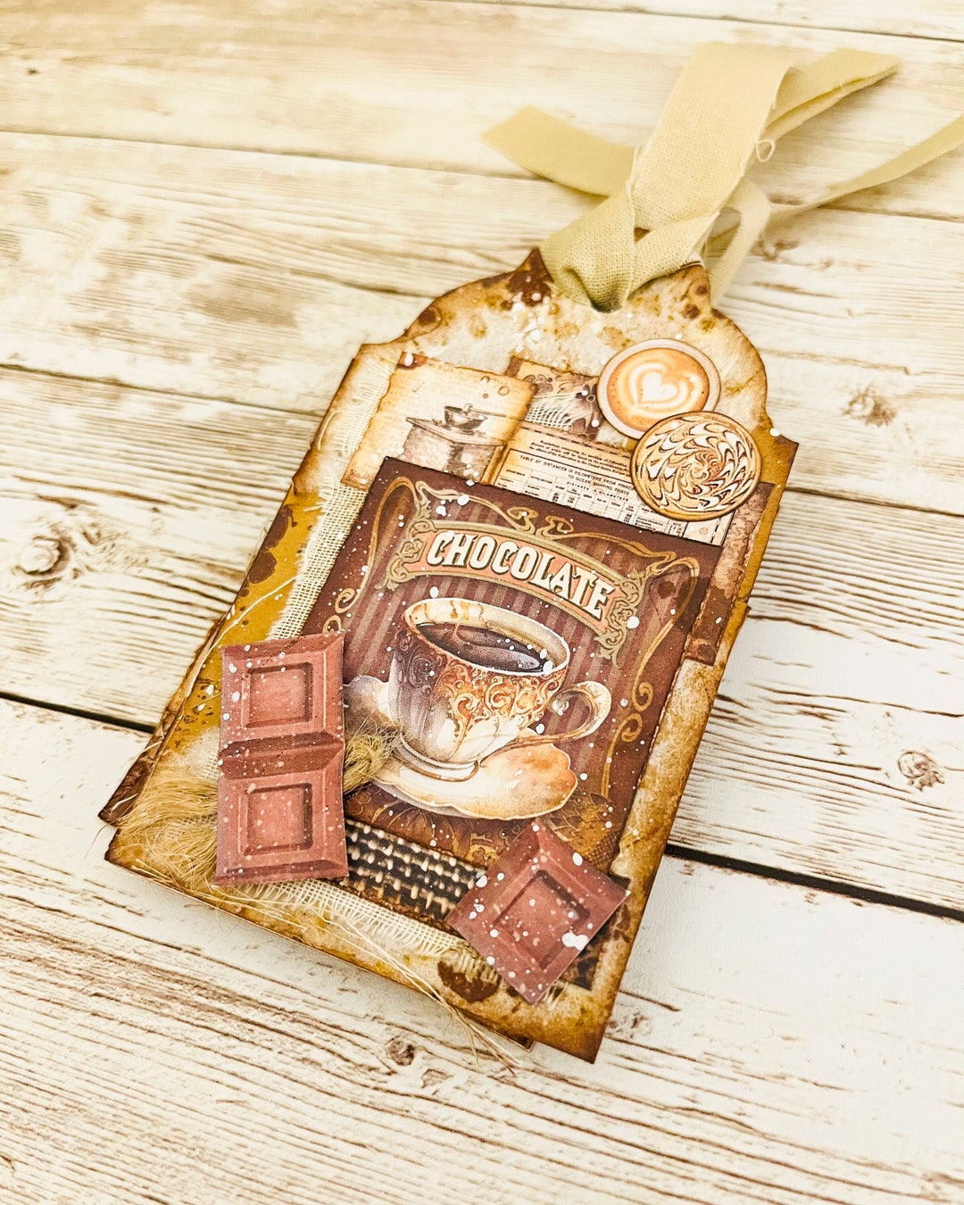 Handmade Coffee and Chocolate Gift Tags / Stamperia Coffee and ...