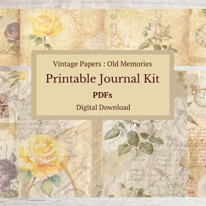 Printable Journal Kit : Old Memories / High Resolution PDF Files ...
