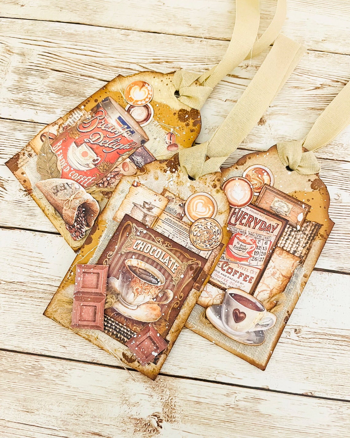 Handmade Coffee and Chocolate Gift Tags / Stamperia Coffee and ...