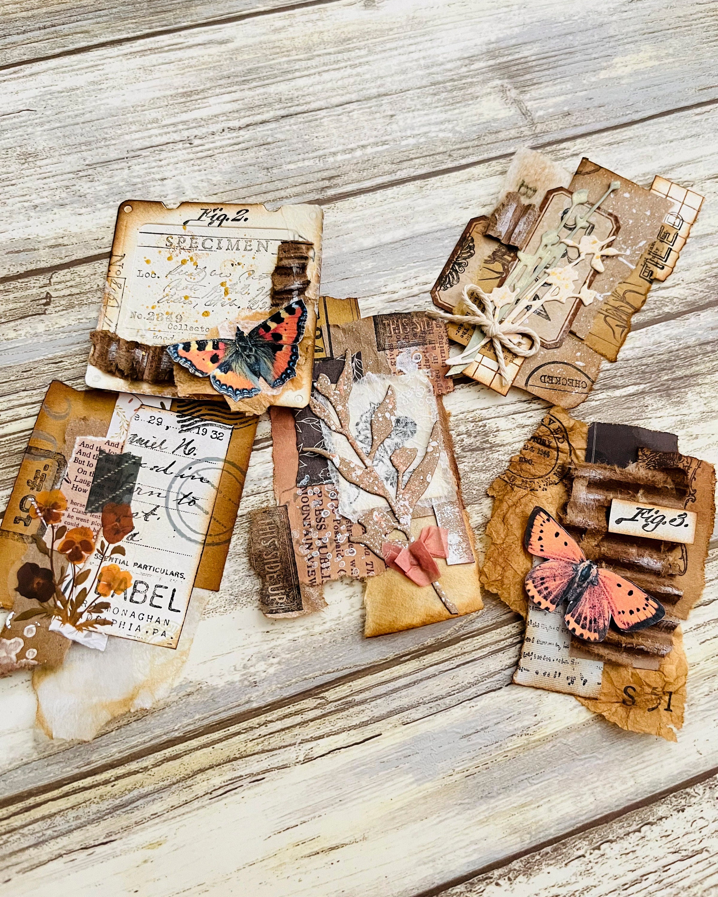 Paper Clusters 5pcs Set / Junk Journal Embellishments - Etsy