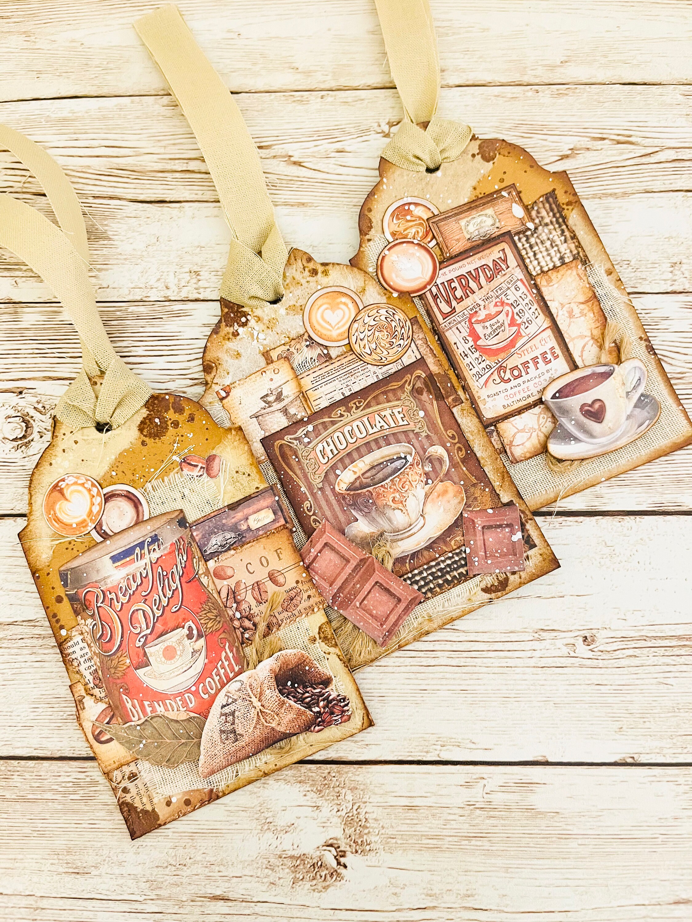 Handmade Coffee and Chocolate Gift Tags / Stamperia Coffee and ...