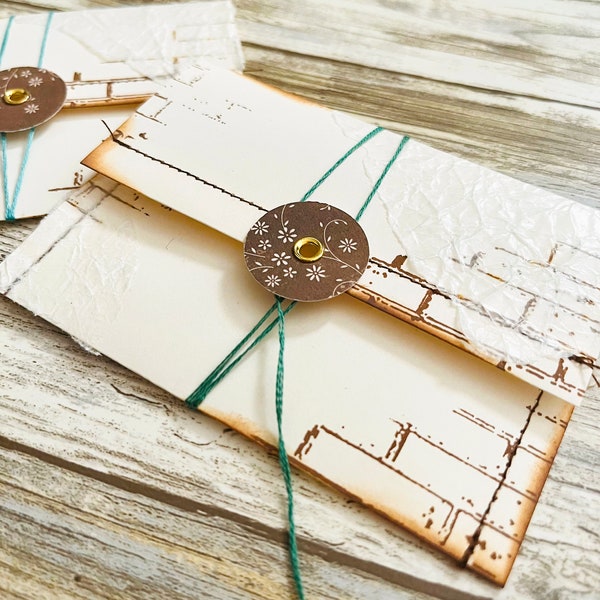 String and Button Envelopes - Etsy