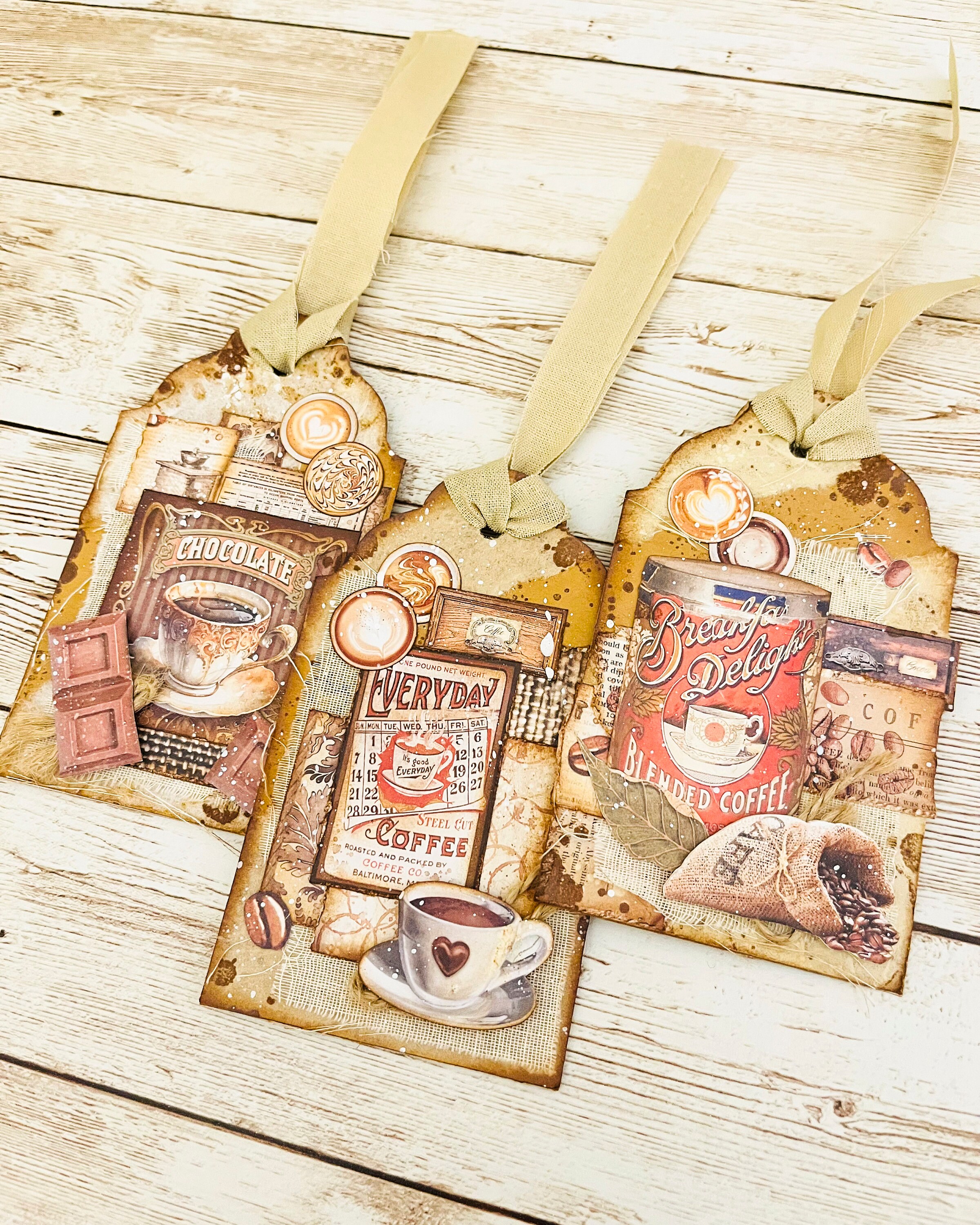 Handmade Coffee and Chocolate Gift Tags / Stamperia Coffee and ...