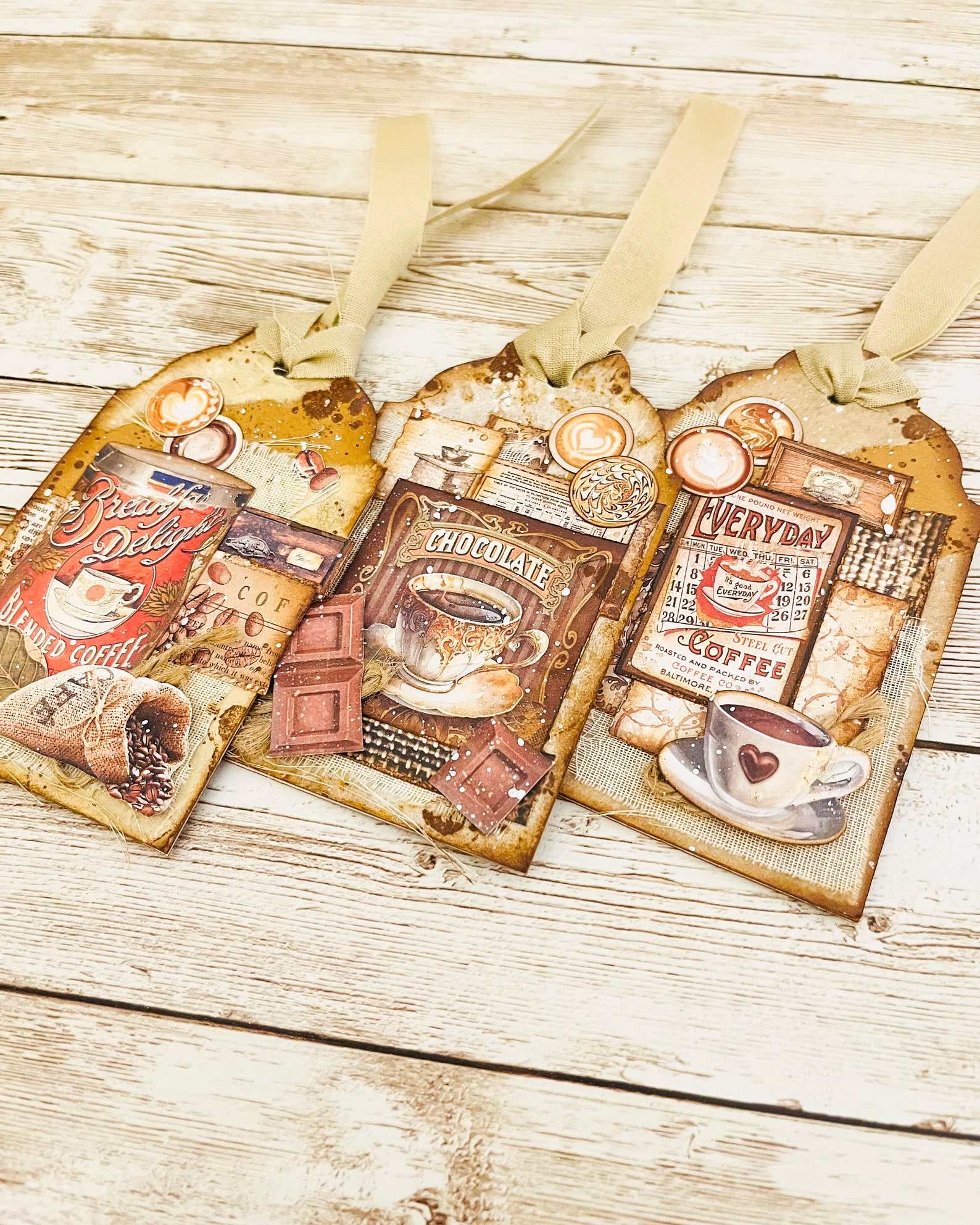 Handmade Coffee and Chocolate Gift Tags / Stamperia Coffee and ...
