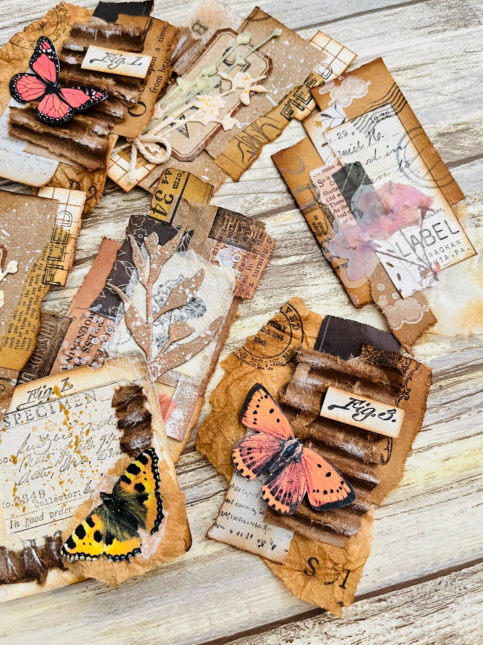 Paper Clusters 5pcs Set / Junk Journal Embellishments - Etsy