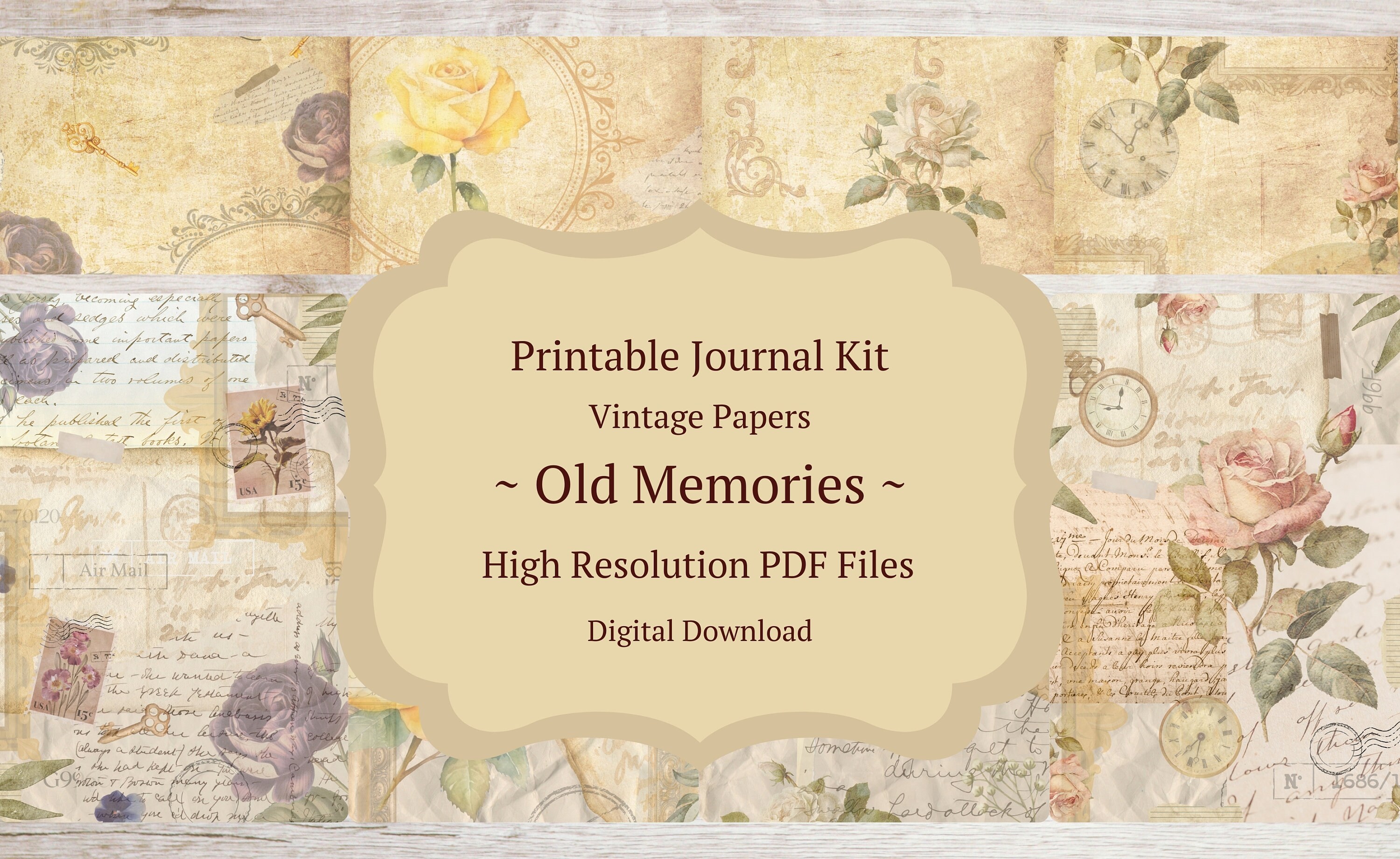 Printable Journal Kit : Old Memories / High Resolution PDF Files ...