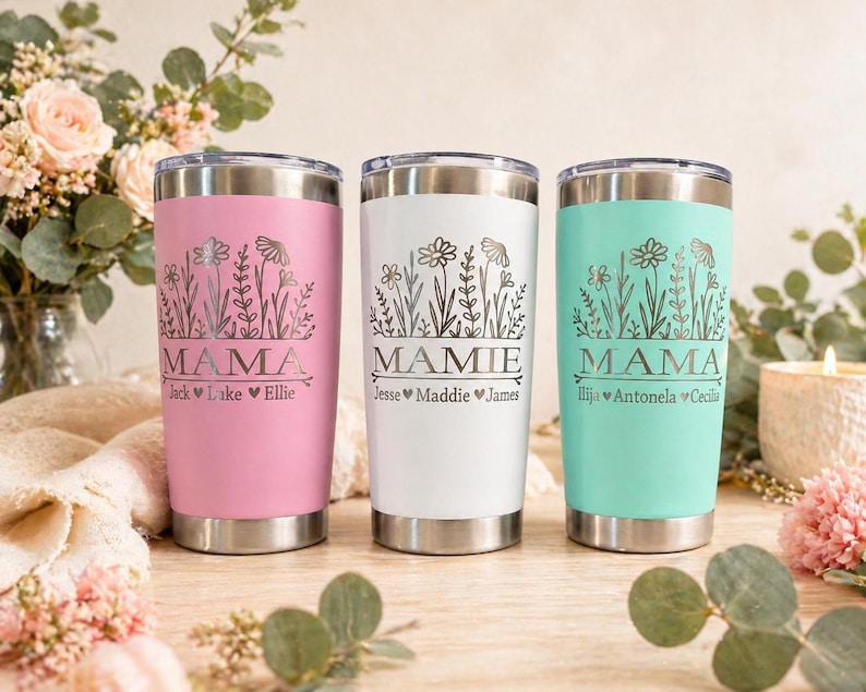 Personalized Mother's Day Tumbler: Engraved Stainless Steel Travel Cup ...