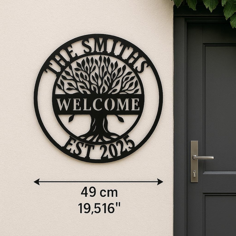 Custom Welcome Family Tree of Life Name Sign, Tree of Life Metal Wall ...