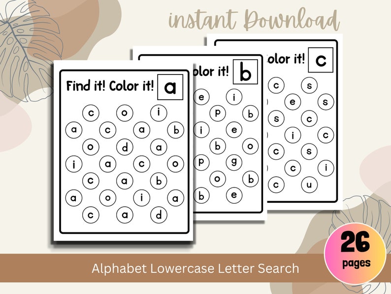Alphabet Letter Search, Printables for Kids, Alphabet Worksheet for ...
