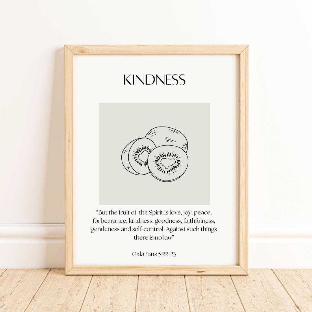 KINDNESS Fruits of the Spirit Digital Print, Christian Art, Scripture ...