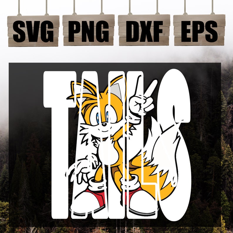 TAILS Sonic SVG Cricut File Layered SVG Svg Cut File Vector Cartoon ...