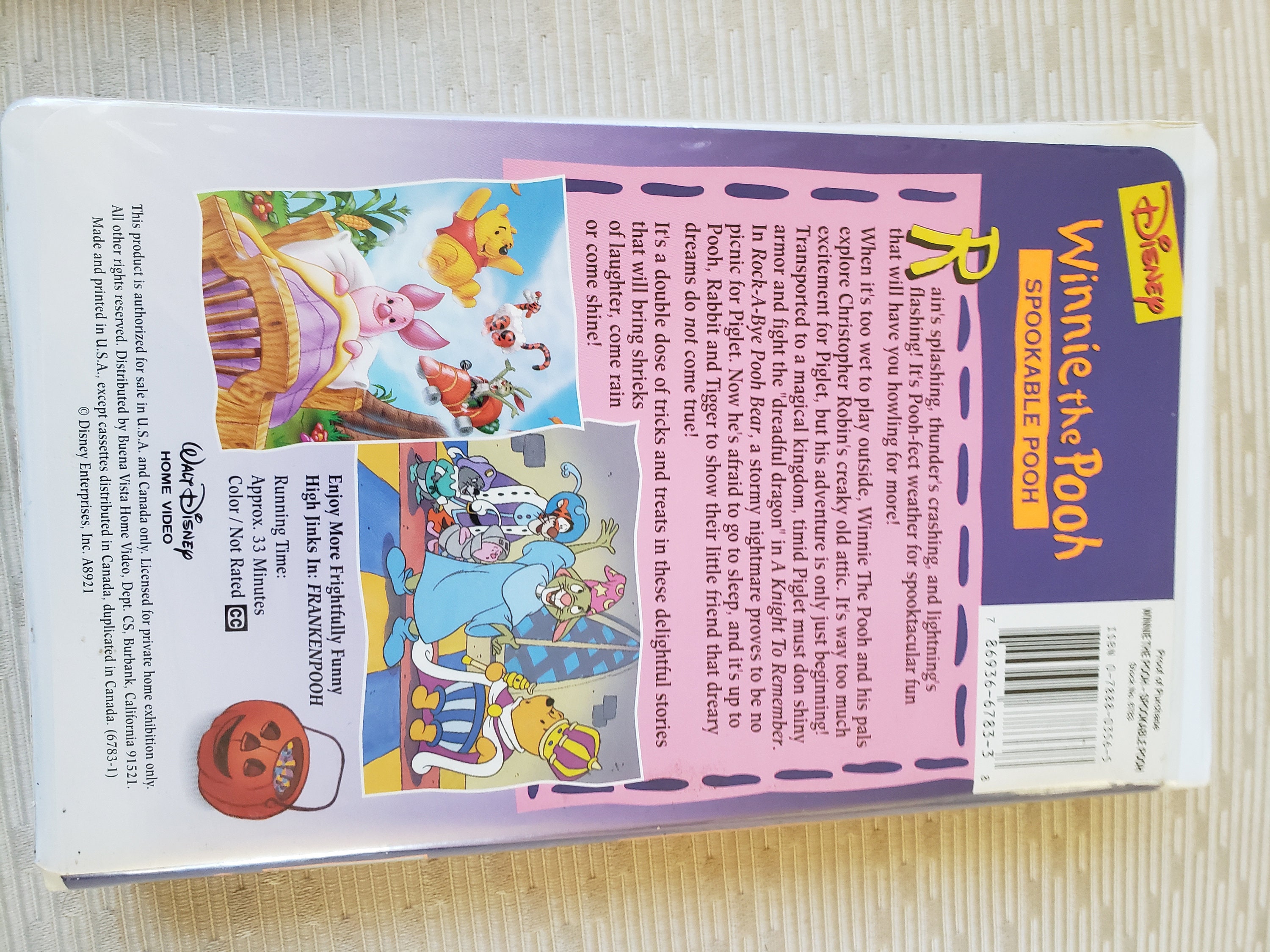Disney•winnie the Pooh• Spookable Pooh Vhs Tape - Etsy