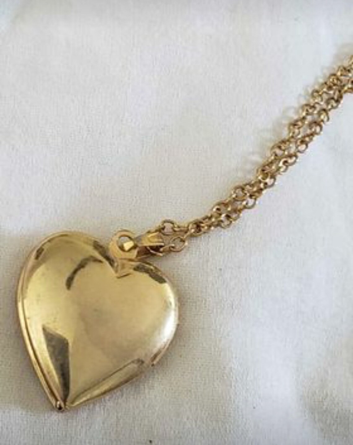 Heart Locket on Gold Tone Chain - Etsy