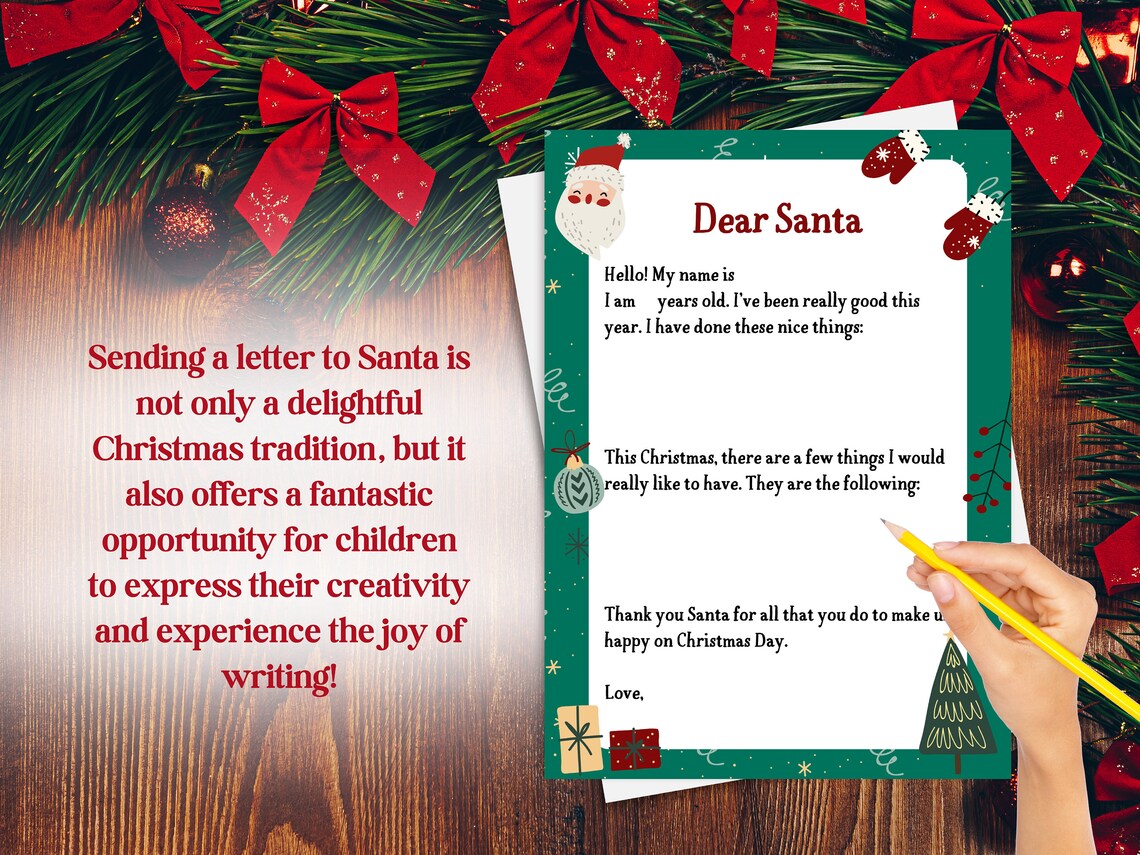 Letter to Santa Instant Download Christmas Letter to Santa - Etsy