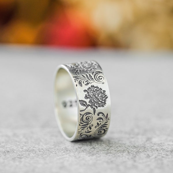 Silver Flower Ring - Etsy