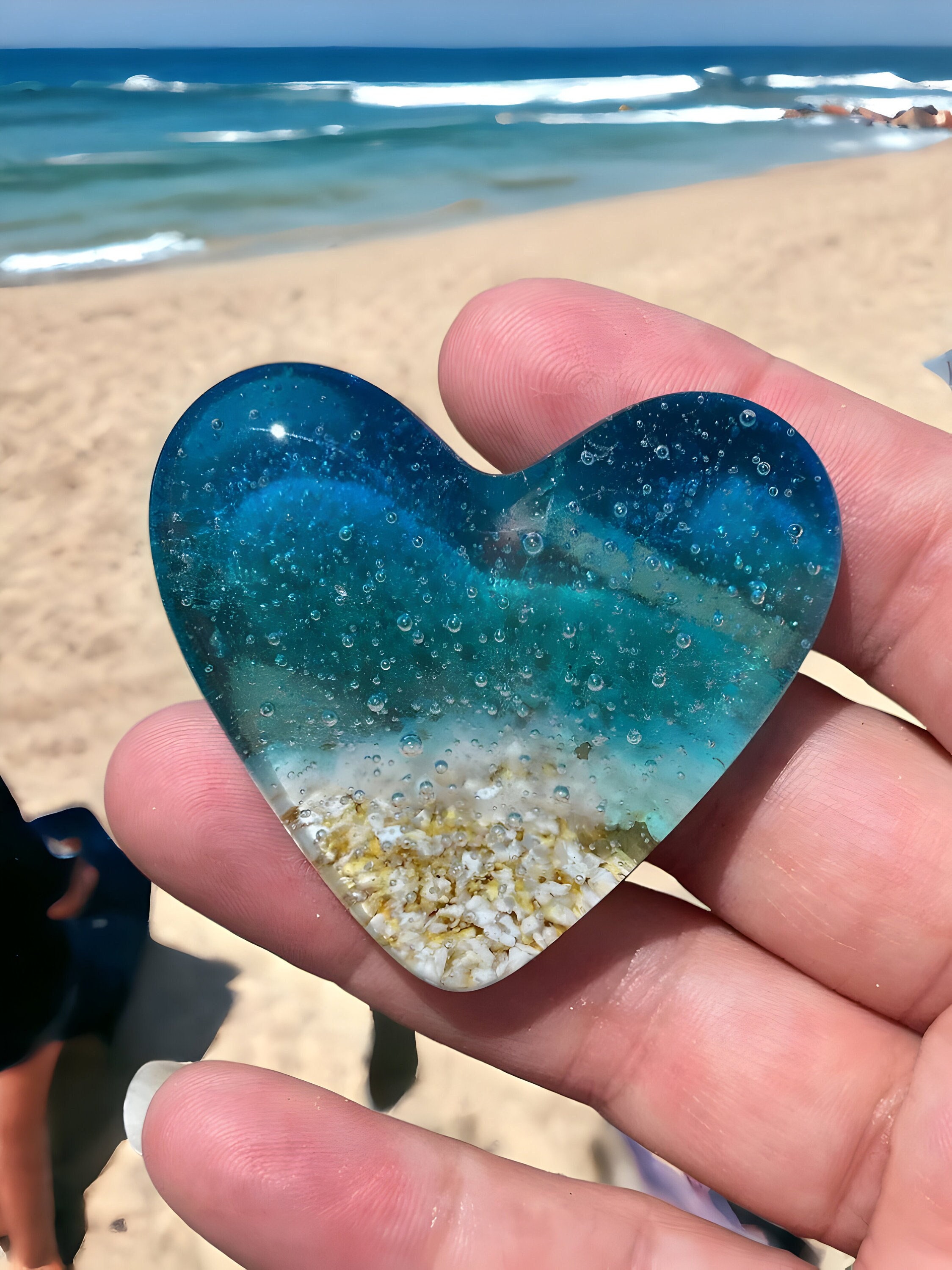Sea Glass Heart Beach Glass Heart Glass Pocket Heart Glass Etsy