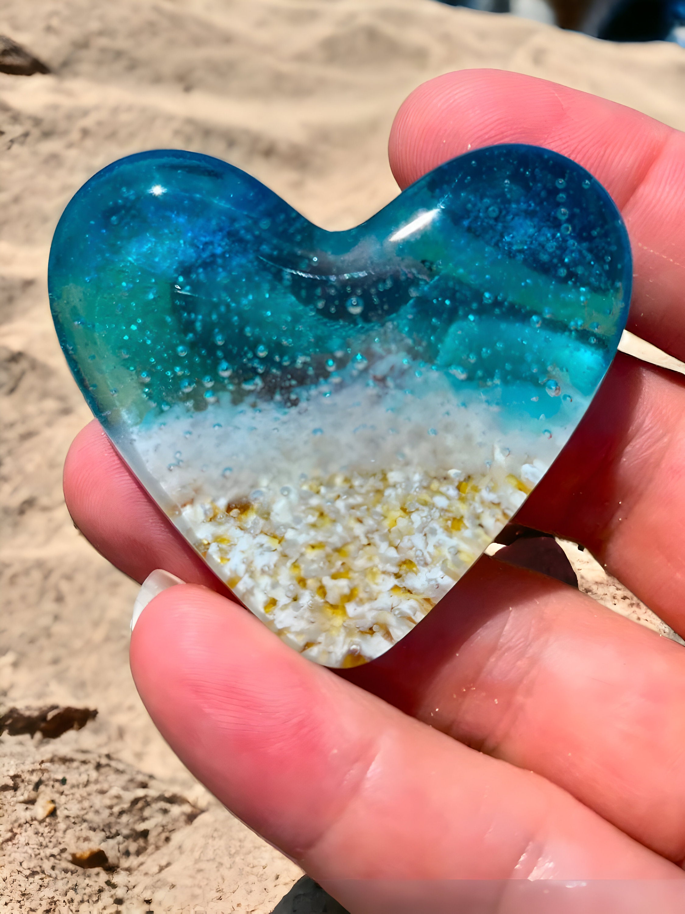 Sea Glass Heart Beach Glass Heart Glass Pocket Heart Glass Etsy