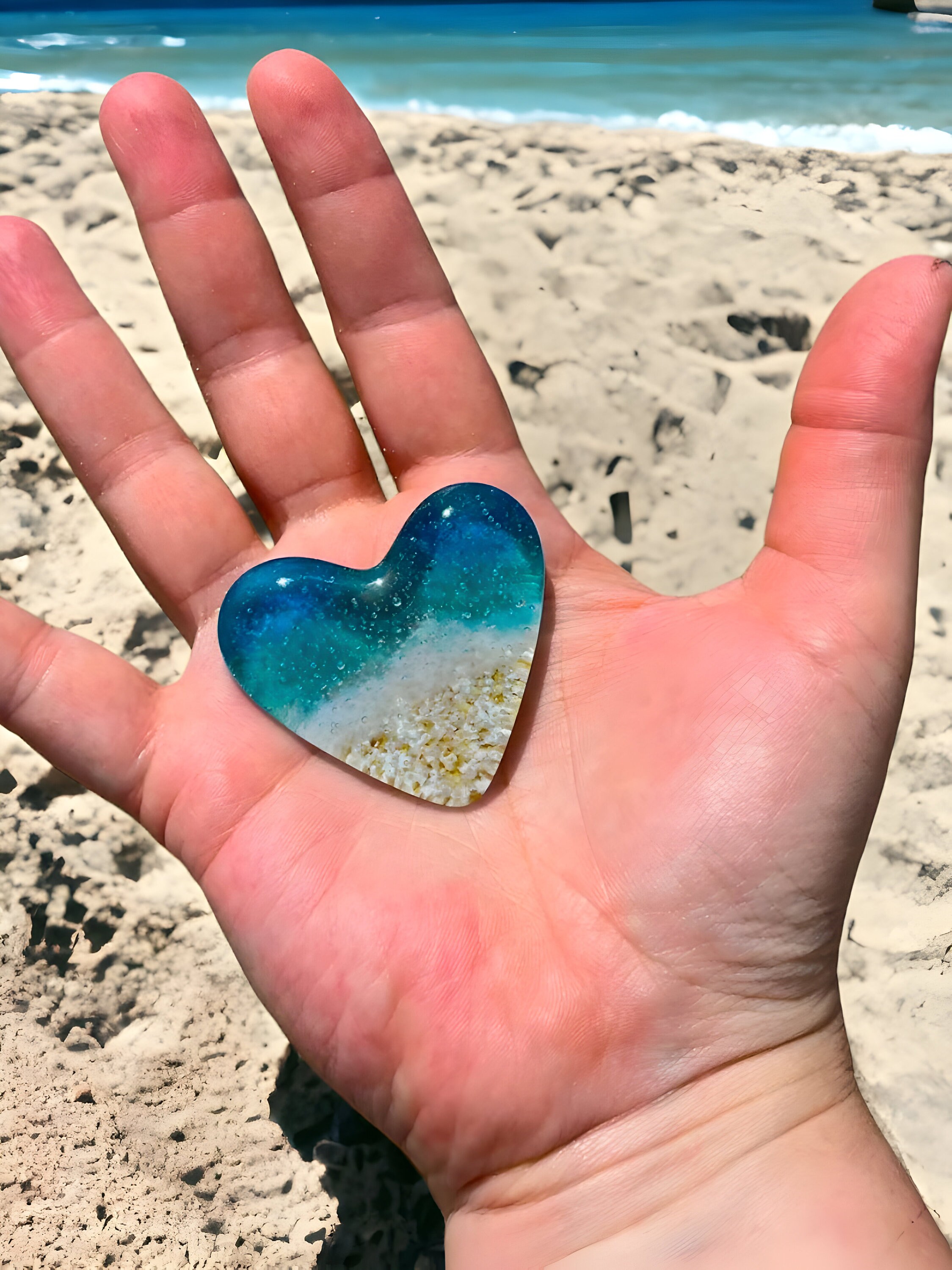 Sea Glass Heart Beach Glass Heart Glass Pocket Heart Glass Etsy