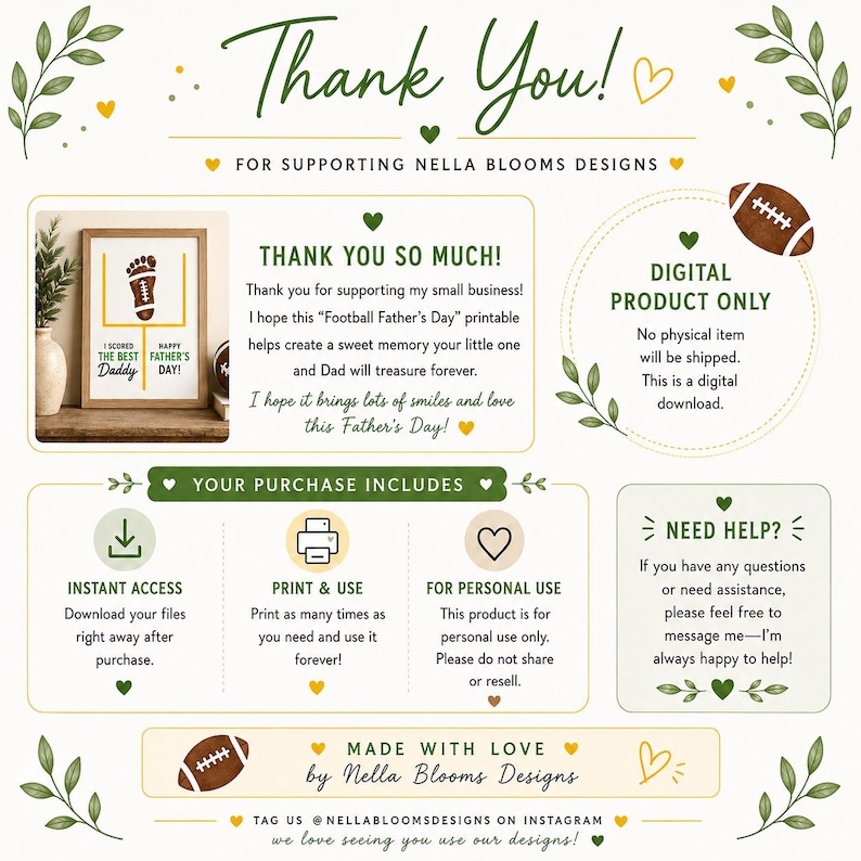 Football Footprint Craft Keepsake | Father's Day Toddler Activity ...
