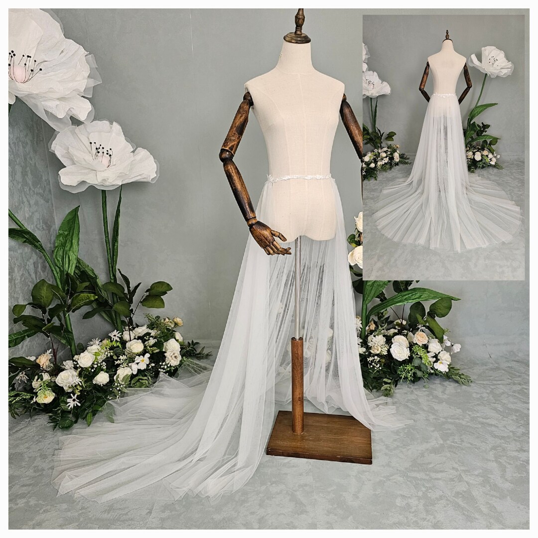 Removable Train With Lace Belt, Super Soft Tulle Bridal Train - Etsy