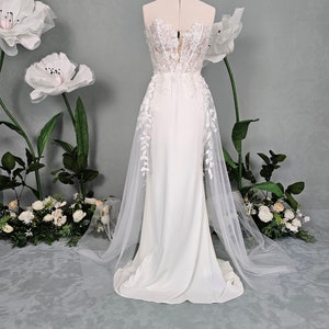 Open Front Leaf Like Lace Train, Removable Train With Lace - Etsy