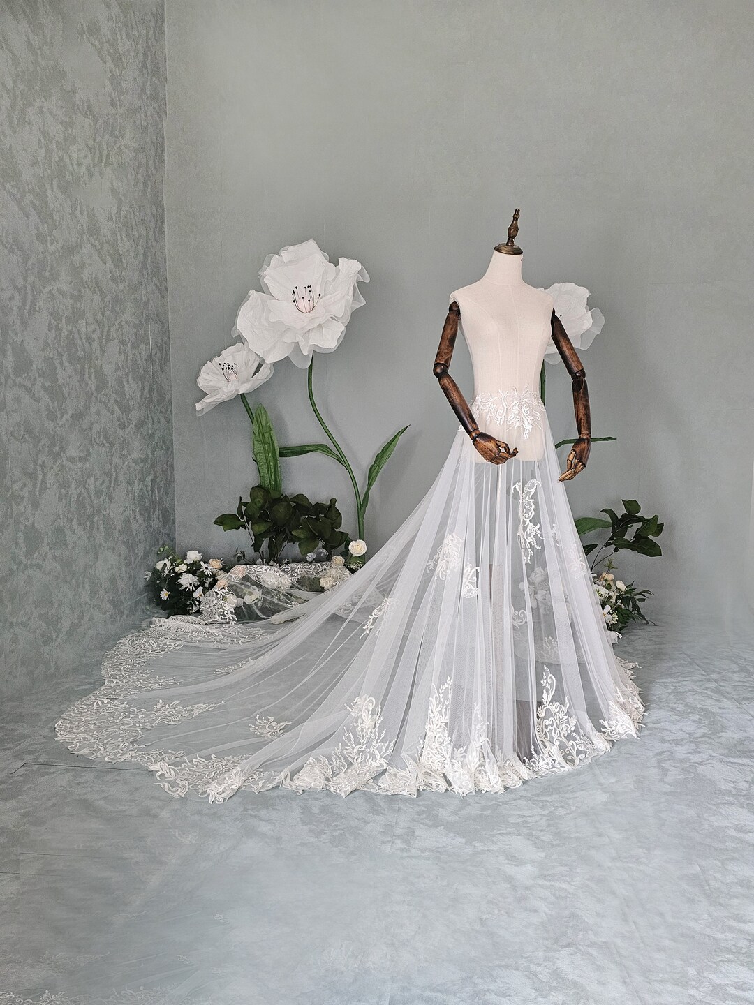 Detachable Royal Pattern Overskirt , Removable Overlay, Bridal Skirt - Etsy
