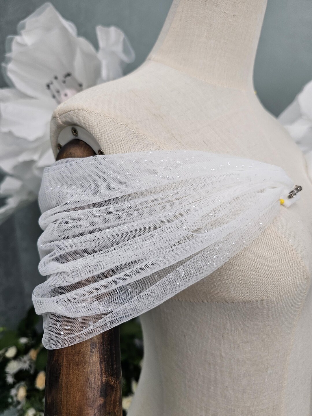 Glitter Detachable Wedding Dress Straps, Detachable Bridal Tulle Straps ...