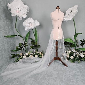 Open Front Leaf Like Lace Train, Removable Train With Lace - Etsy