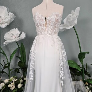 Open Front Leaf Like Lace Train, Removable Train With Lace - Etsy